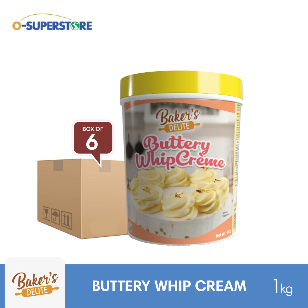 Baker's Delite Buttery Whip Creme/Cream Paste 1kg x 6 - Case — O-SUPERSTORE