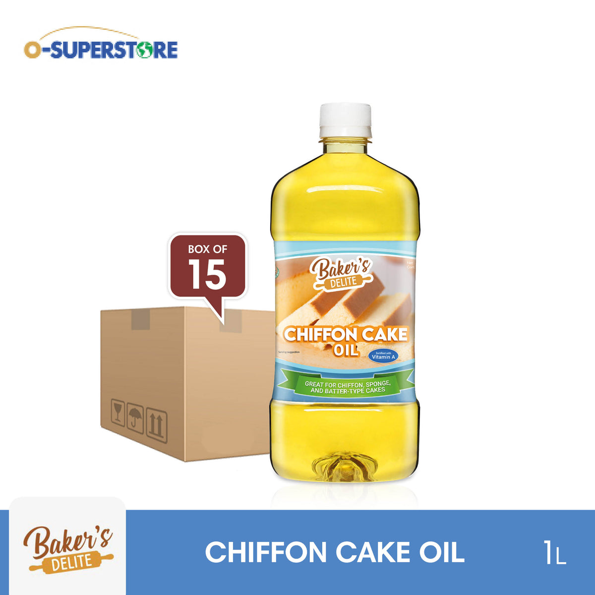 Baker's Delite Chiffon Cake Oil 1L x 15 - Case — O-SUPERSTORE