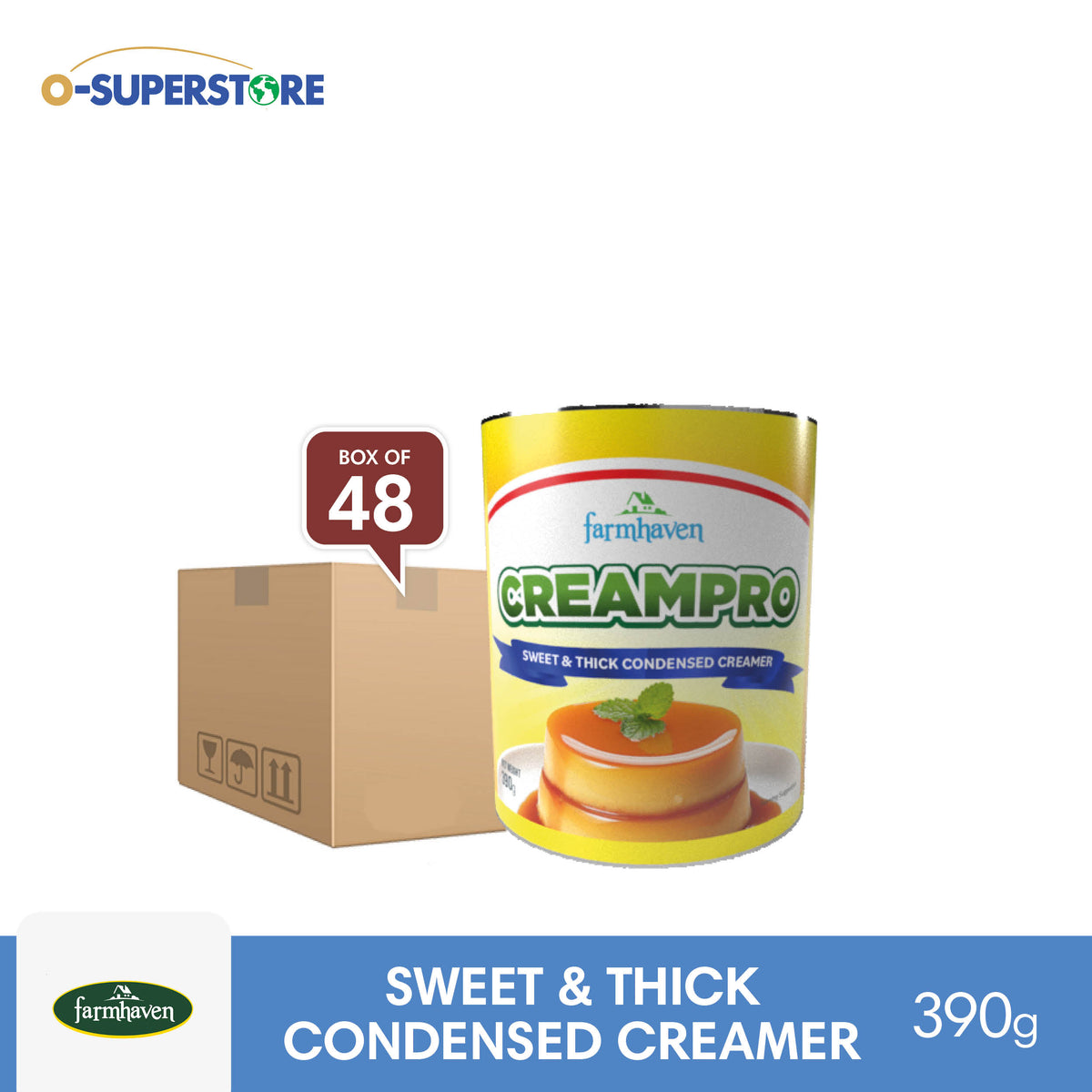 Farmhaven Creampro Sweet & Thick Condensed Creamer 390g x 48 - Case — O-SUPERSTORE