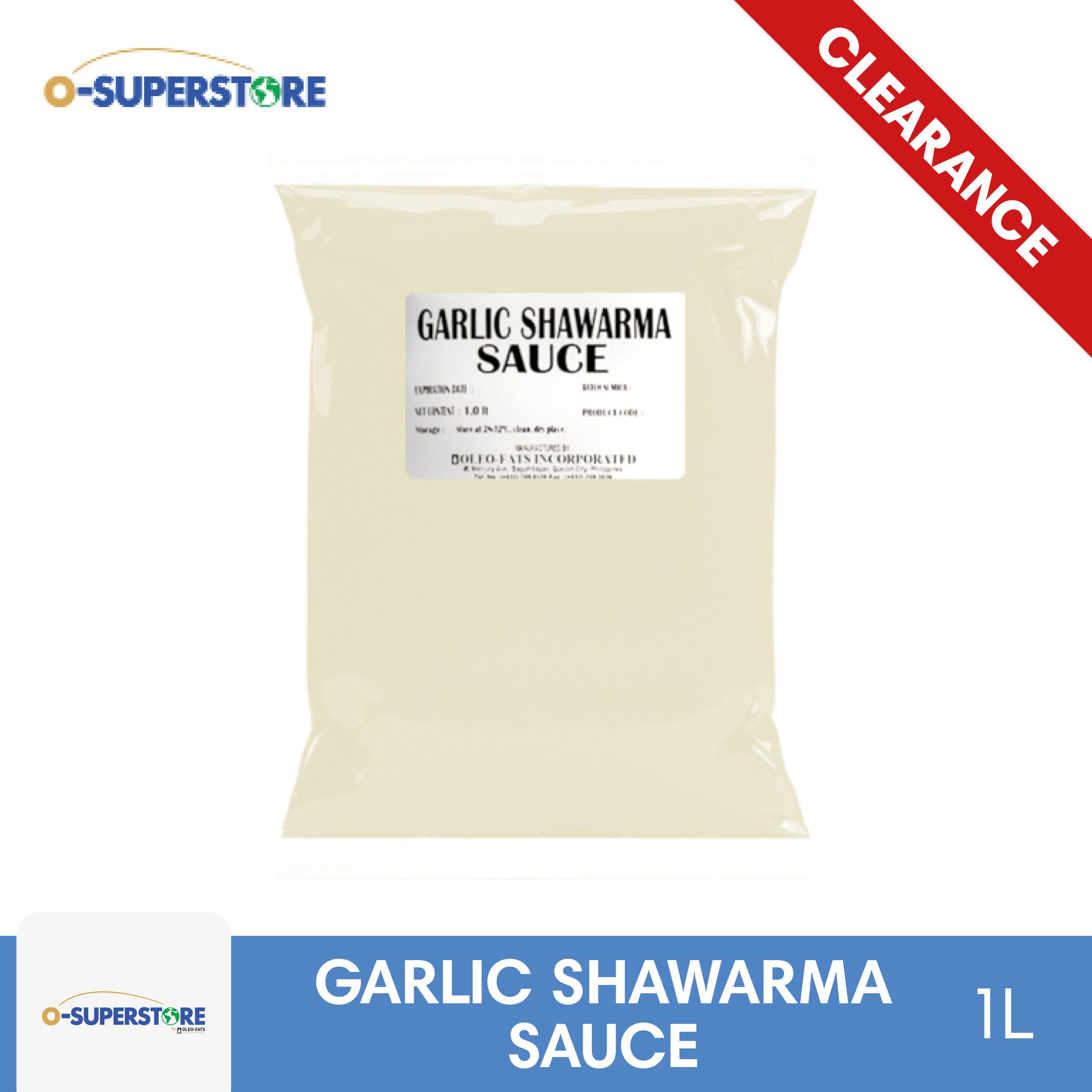 [CLEARANCE SALE] Garlic Shawarma Sauce 1L — O-SUPERSTORE