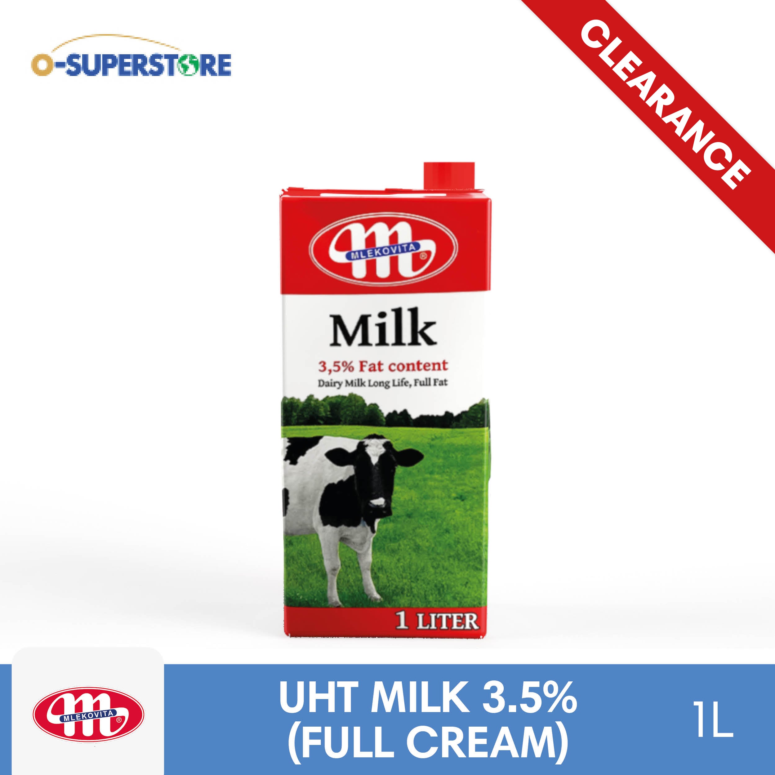 [CLEARANCE] Mlekovita UHT Full-Cream Milk (3.5% Fat) 1L — O-SUPERSTORE