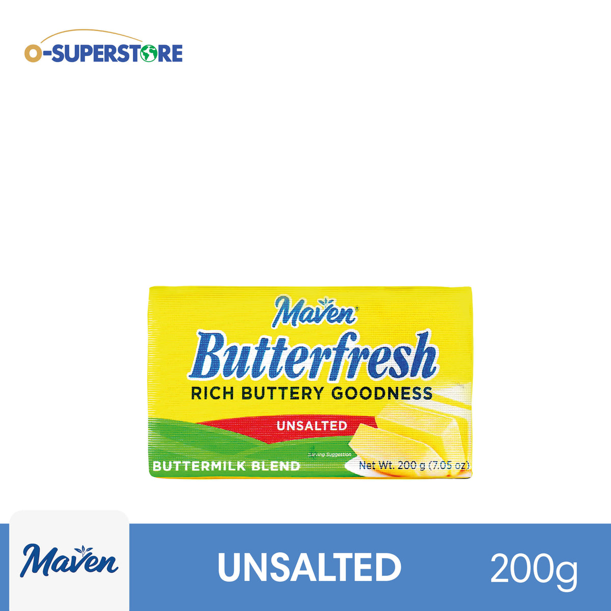 Maven Butterfresh Unsalted 200g — O-SUPERSTORE