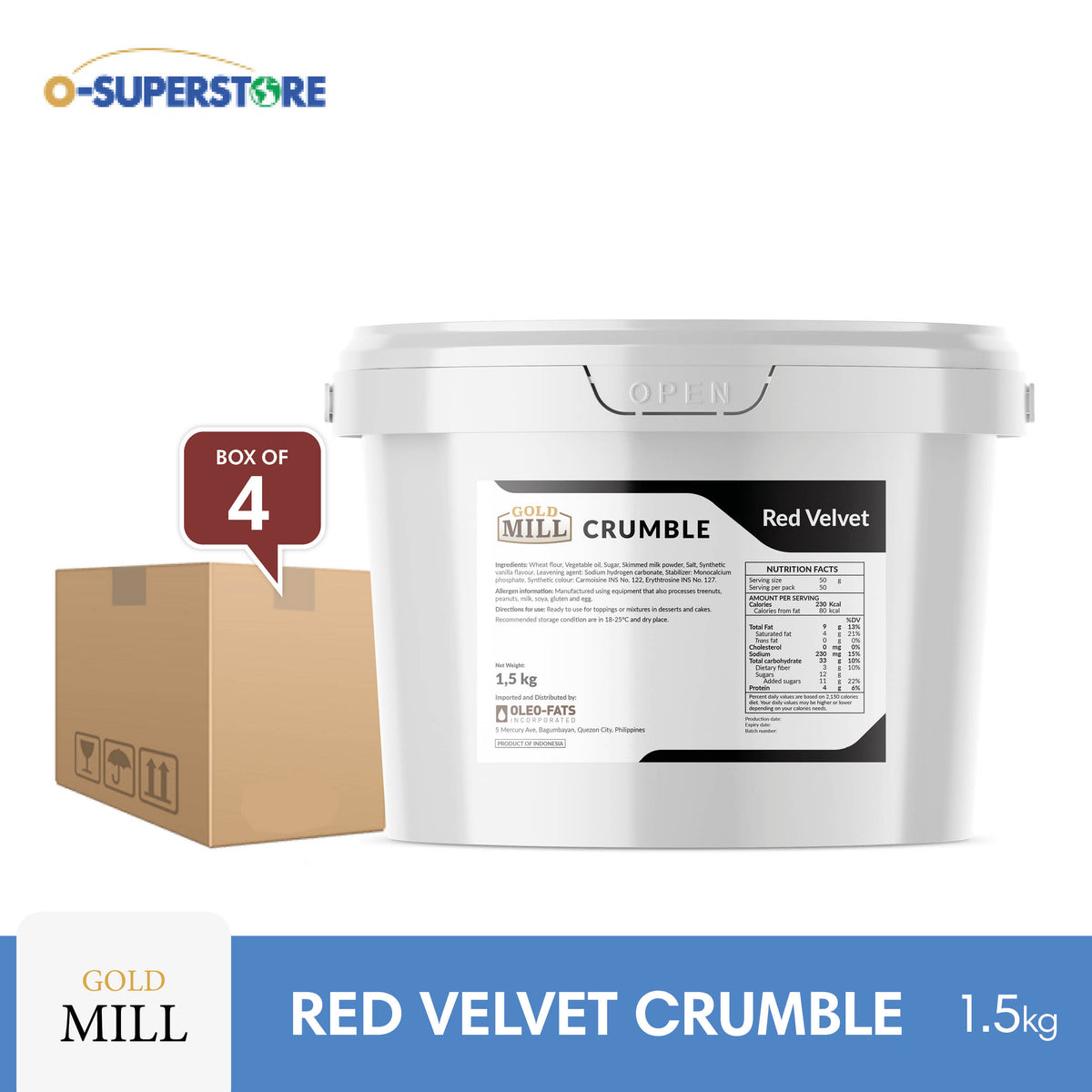 Gold Mill Red Velvet Crumble 1.5kg x 4 - Case — O-SUPERSTORE
